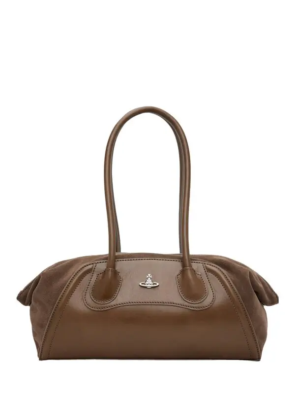 VIVIENNE WESTWOOD Small Shirley Orb Plaque Shoulder Bag - Brown