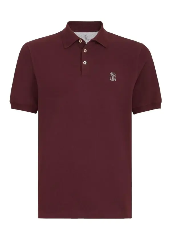 Brunello Cucinelli Cotton-piqué Polo Shirt With Logo - Red