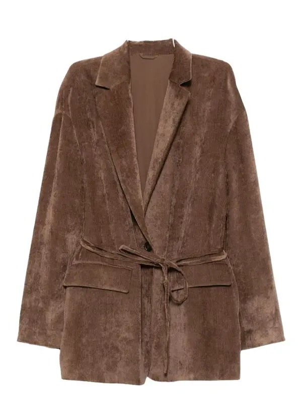 Brunello Cucinelli Belted Corduroy Blazer - Brown