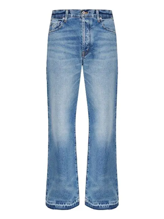 GALLERY DEPT. Wide-leg Jeans With White Embroidery - Blue