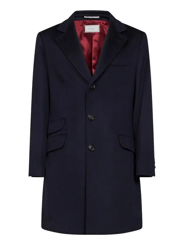 Brunello Cucinelli Single Breasted Coat - Black