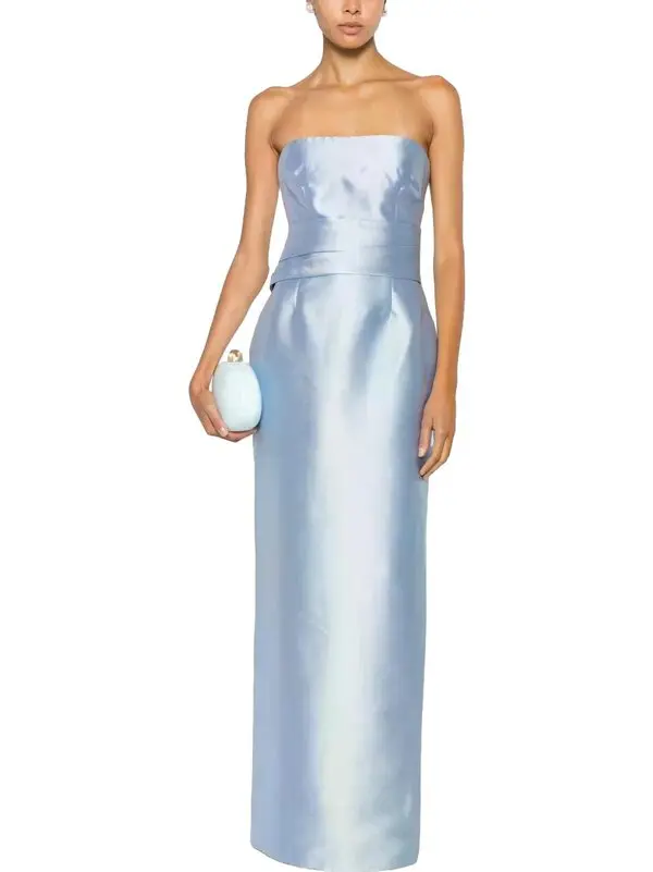 Solace London Strapless V-neck Maxi Dress - Blue