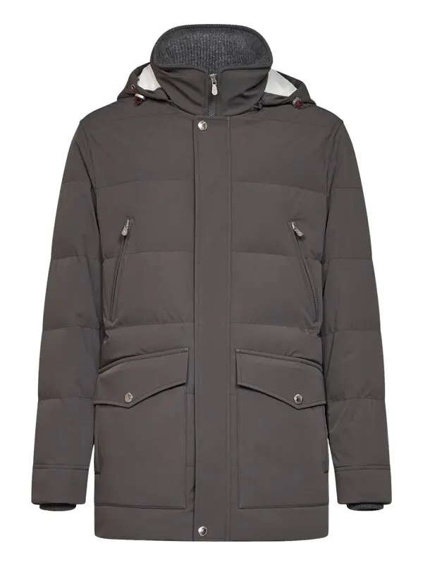 Brunello Cucinelli Hooded Zip-up Coat - Black