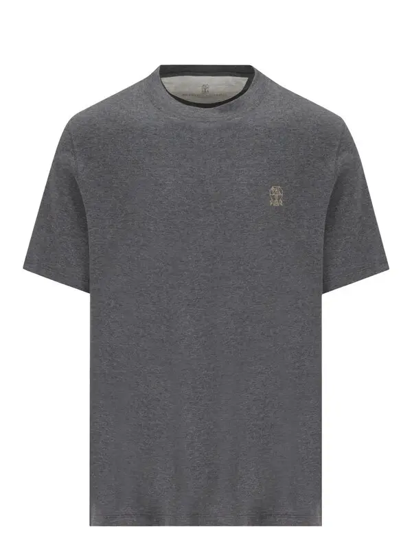Brunello Cucinelli Logo Jersey T-shirt - Grey