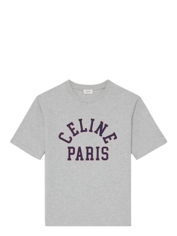 Celine Short-sleeved T-shirt With Crew Neck - Gray