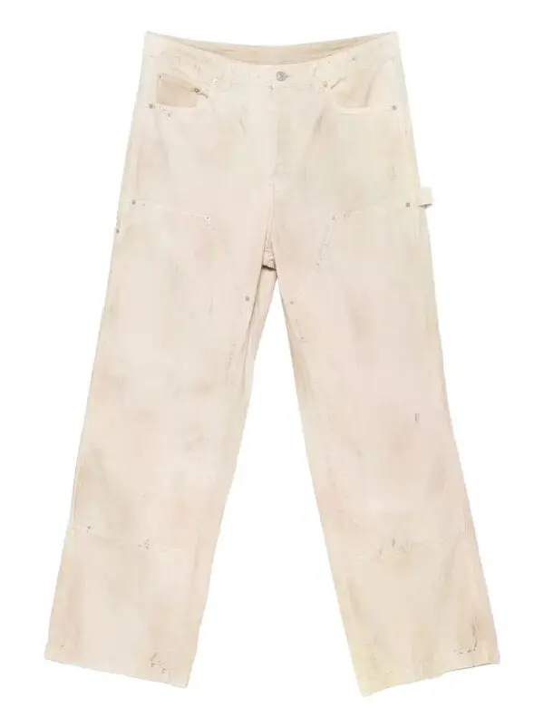 COLE BUXTON Distressed Panelled Jeans - Neutrals
