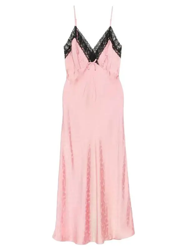 Rixo Alberta Lace-trim Jacquard Maxi Dress - Pink