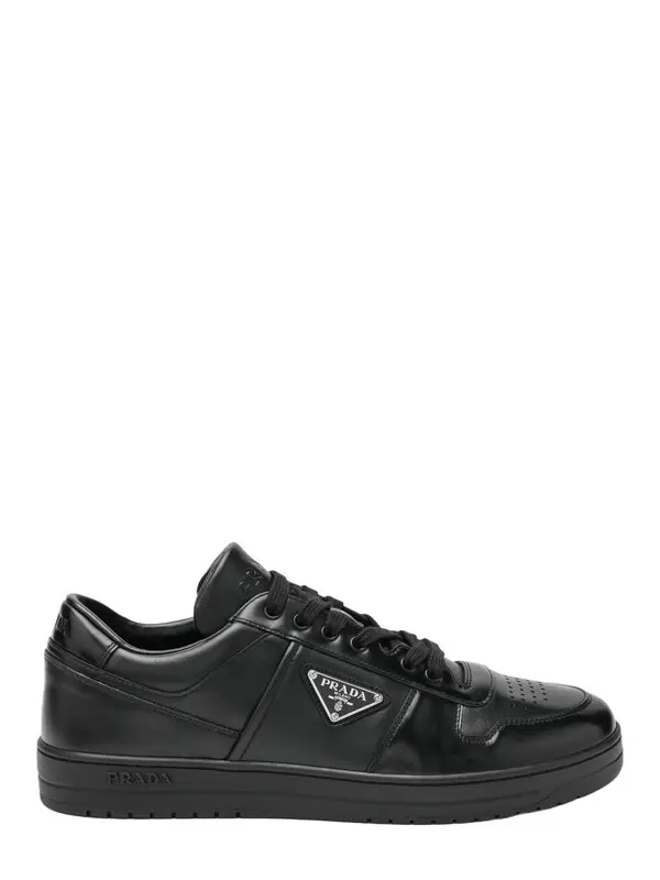 Prada Downtown Leather Sneakers - Black