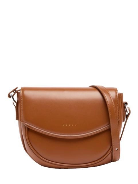 Marni Poly Shoulder Bag With Logo - Brown