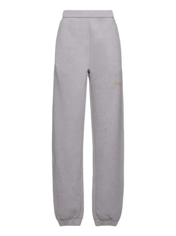 Attico Elastic Waist Sweatpants With Letter Pattern - Gray