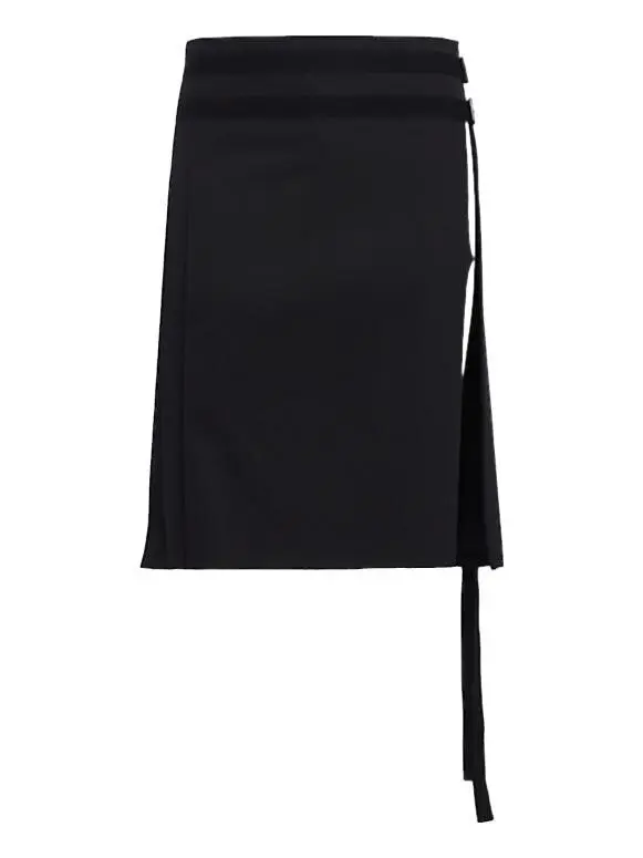 ANN DEMEULEMEESTER Knee-length Cotton Twill Kilt - Black