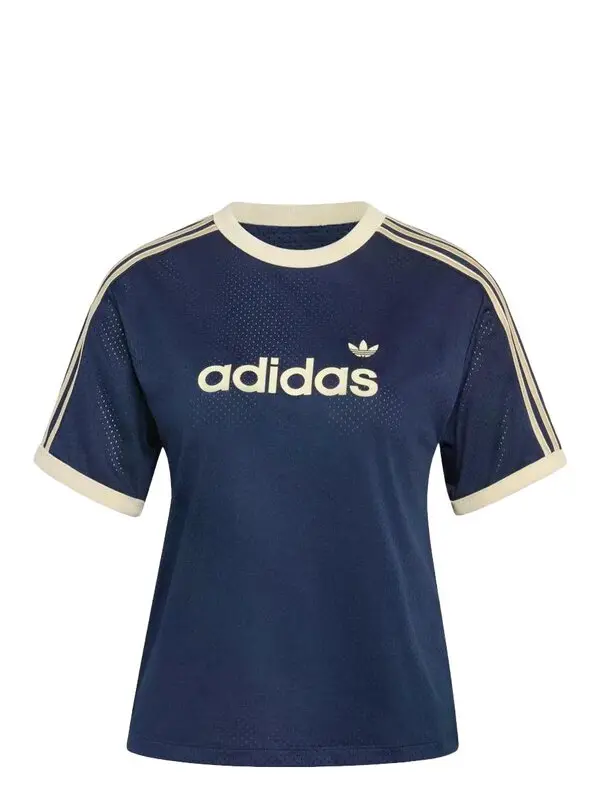 Adidas Logo Print Mesh T-shirt - Blue