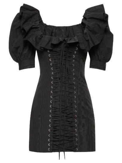 Alessandra Rich Corset Detailed Mini Dress - Black