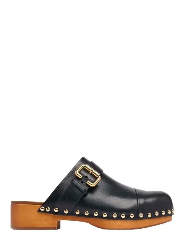 Chloé Jeannette Leather Clogs - Black