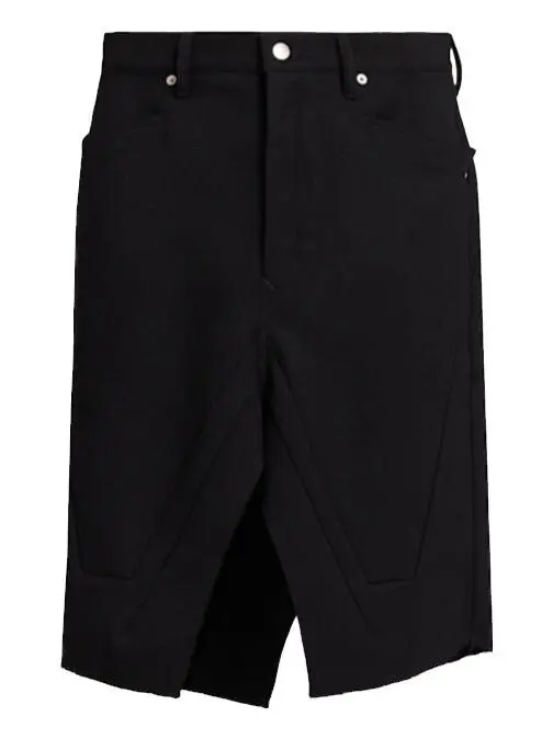Rick Owens Slivered Wool Skirt - Black