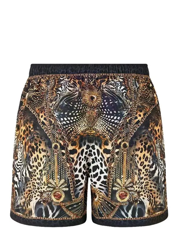 Camilla Patterned Swim Shorts - Brown