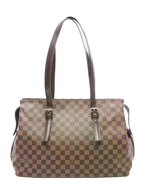 LOUIS VUITTON Damier Ebene Canvas Tote Bag - Brown