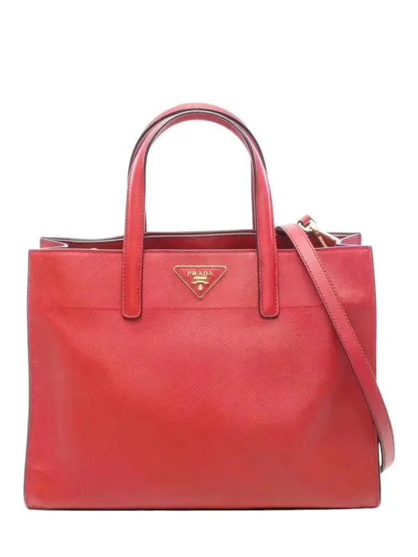 Prada Saffiano Leather Tote Bag - Red