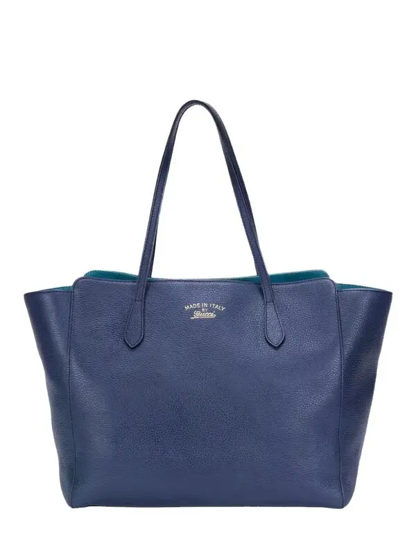 Gucci Swing Leather Tote Bag - Blue