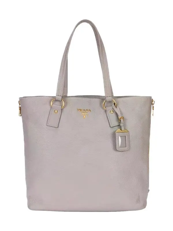 Prada Side Zip Tote Bag - Grey