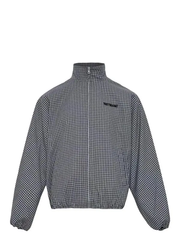 We11Done Check Pattern Zip-up Jacket - White