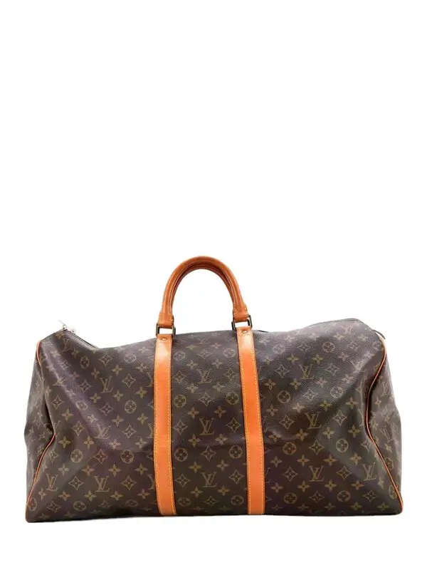 LOUIS VUITTON Keepall 55 Monogram Canvas Travel Bag - Brown