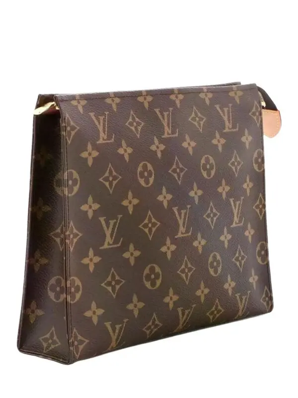 LOUIS VUITTON Trio Toiletry Set Monogram Canvas Pouch - Brown