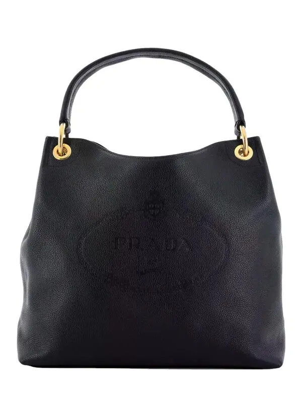 Prada Vitello Daino Hobo Bag - Black
