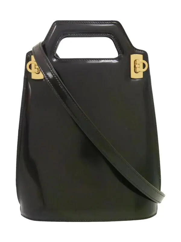 FERRAGAMO Wanda Top Handle Bag - Black