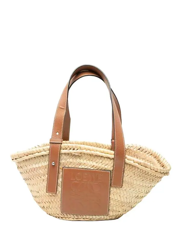 Loewe Raffia Anagram Basket Bag - Neutrals