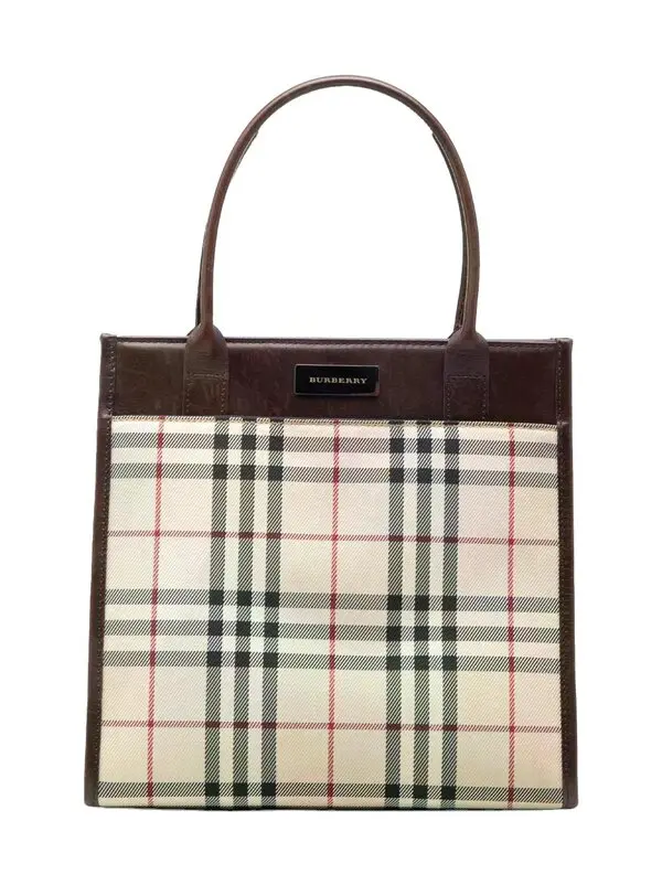 Burberry House Check Canvas Handbag - Neutrals