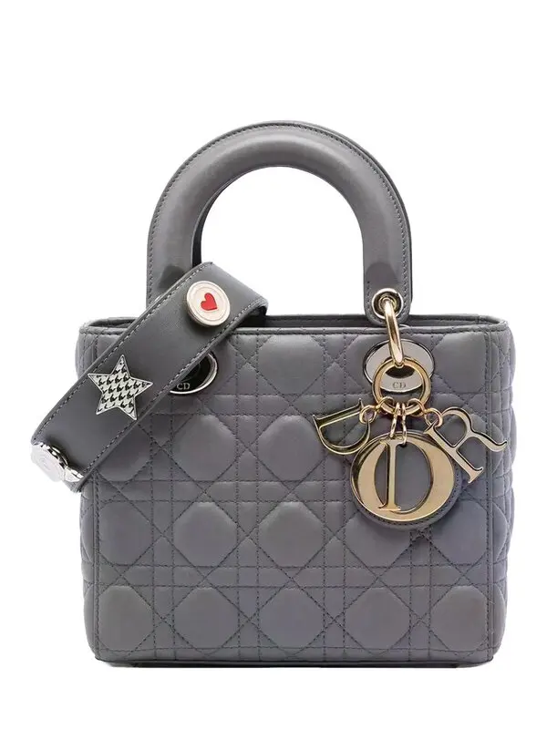 Dior Lambskin Cannage Lady Satchel - Grey