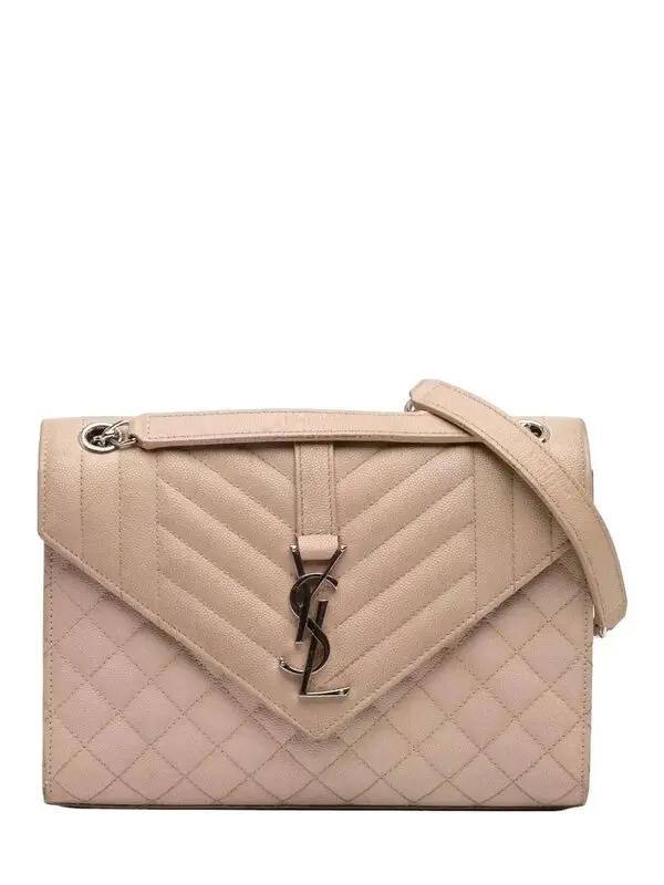 Saint Laurent Monogram Envelope Shoulder Bag - Brown