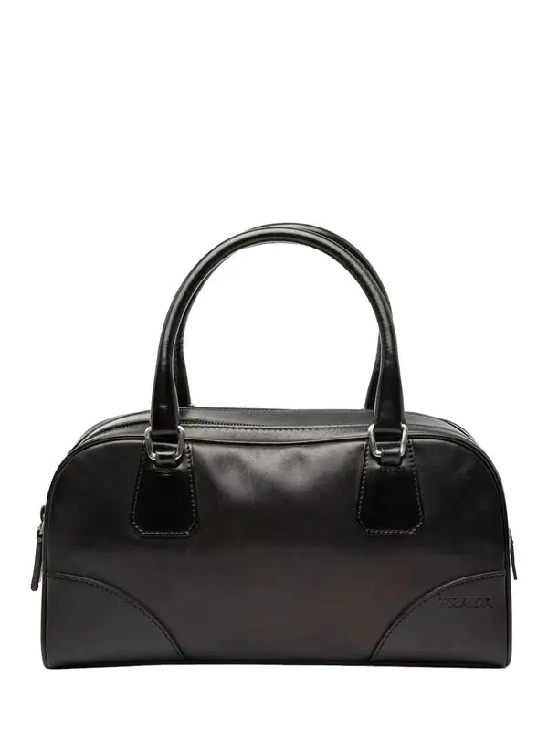 Prada Soft Calf Bowling Bag Handbag - Black