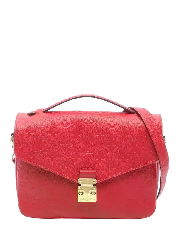 LOUIS VUITTON Monogram Empreinte Pochette Metis Satchel - Red