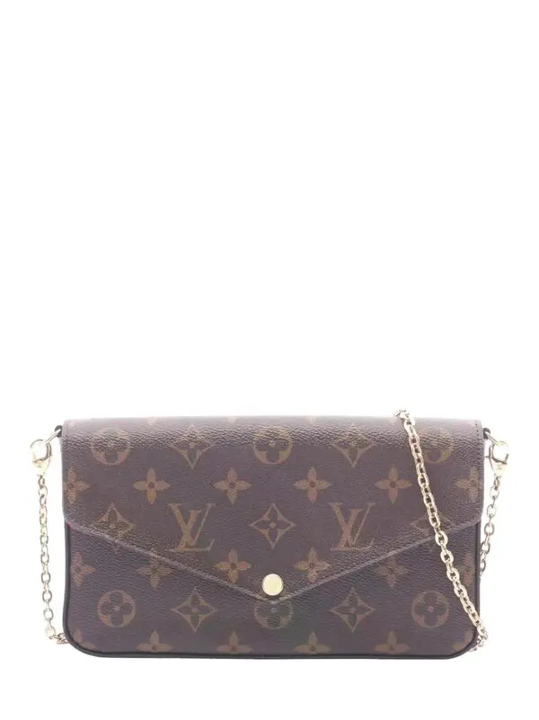 LOUIS VUITTON Monogram Pochette Felicie Crossbody Bag - Brown