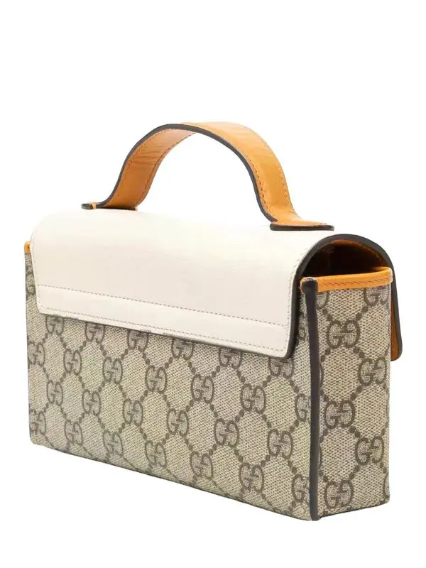 Gucci Mini Gg Supreme Padlock Satchel - Neutrals