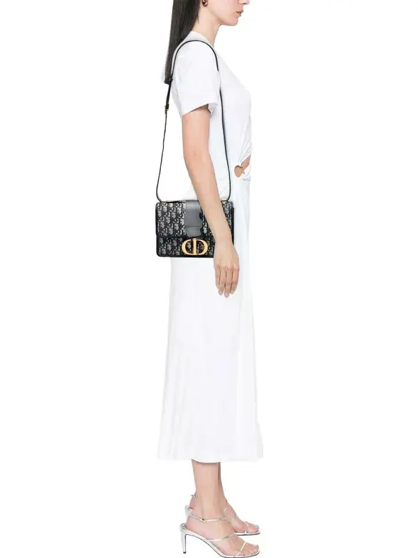 Dior Oblique Canvas 30 Montaigne Flap Crossbody Bag - Blue