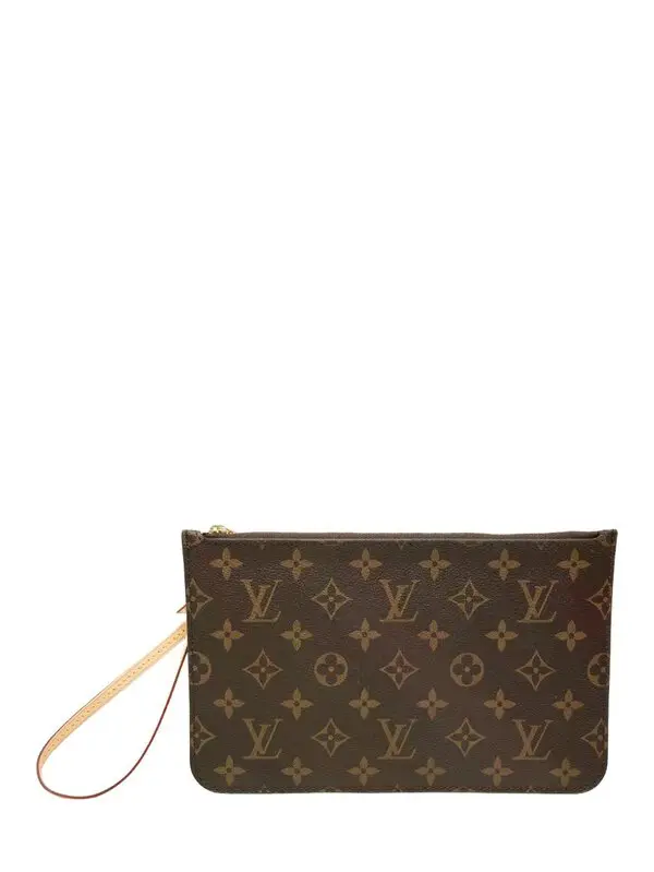 LOUIS VUITTON Monogram Neverfull Mm Pouch - Brown