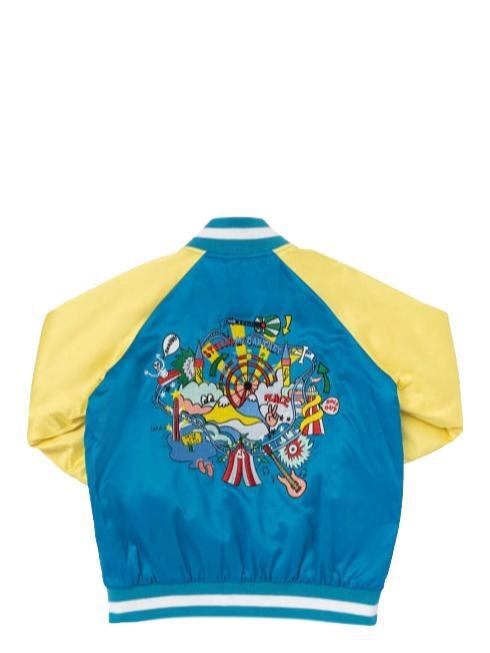 Stella McCartney Embroidered Recycled Satin Bomber Jacket - Blue