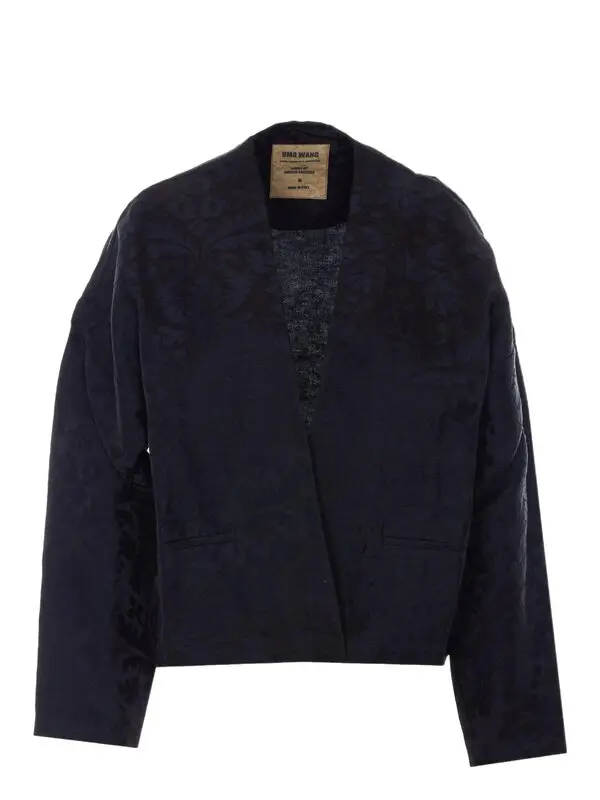 UMA WANG Long Sleeve V-neck Jacket - Black