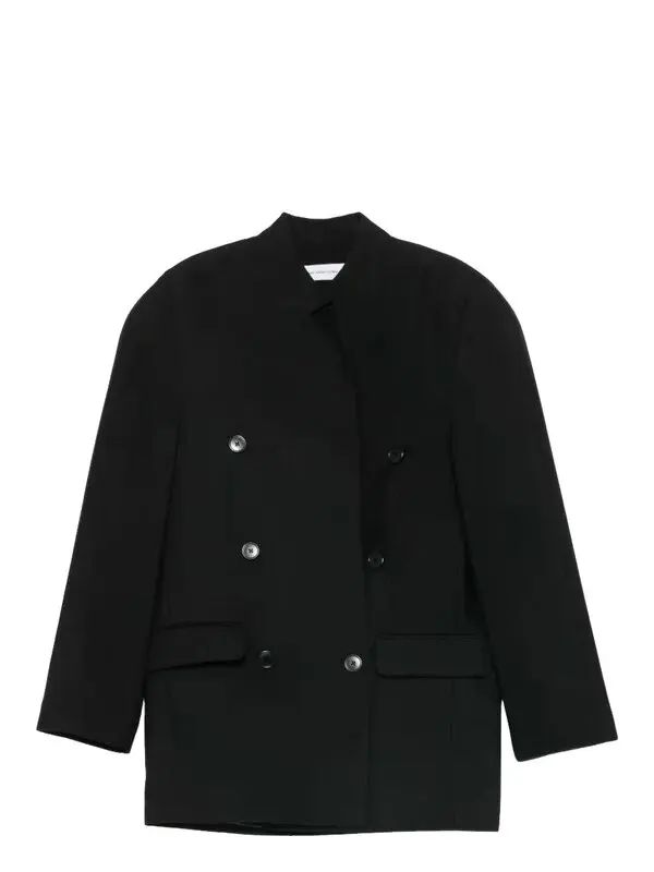 Marie Adam-Leenaerdt Double-breasted High-neck Jacket - Black