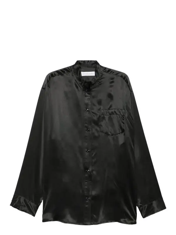 Marie Adam-Leenaerdt Satin Finish Oversized Shirt - Black