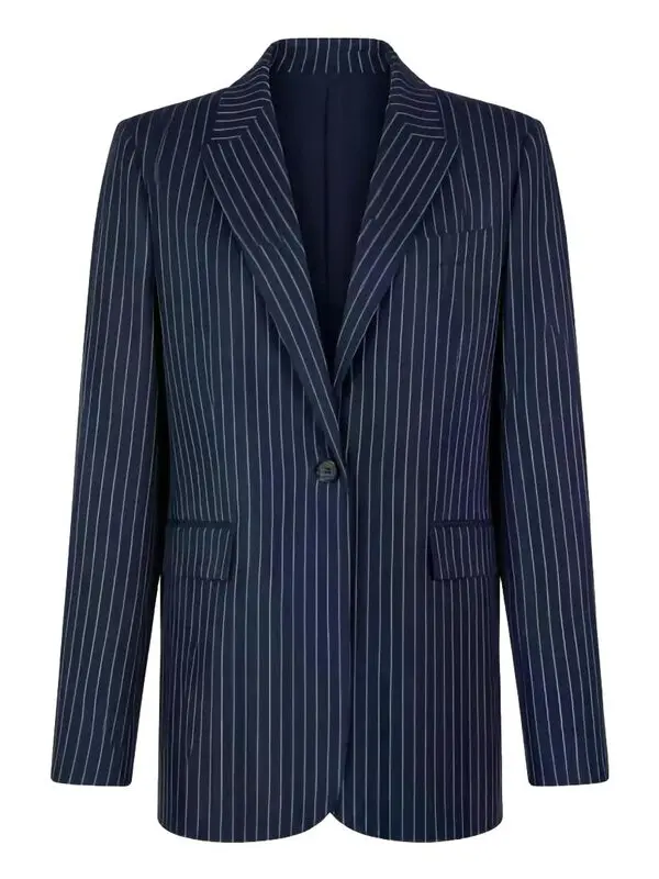 Pinko Pinstripe Single-breasted Blazer - Blue