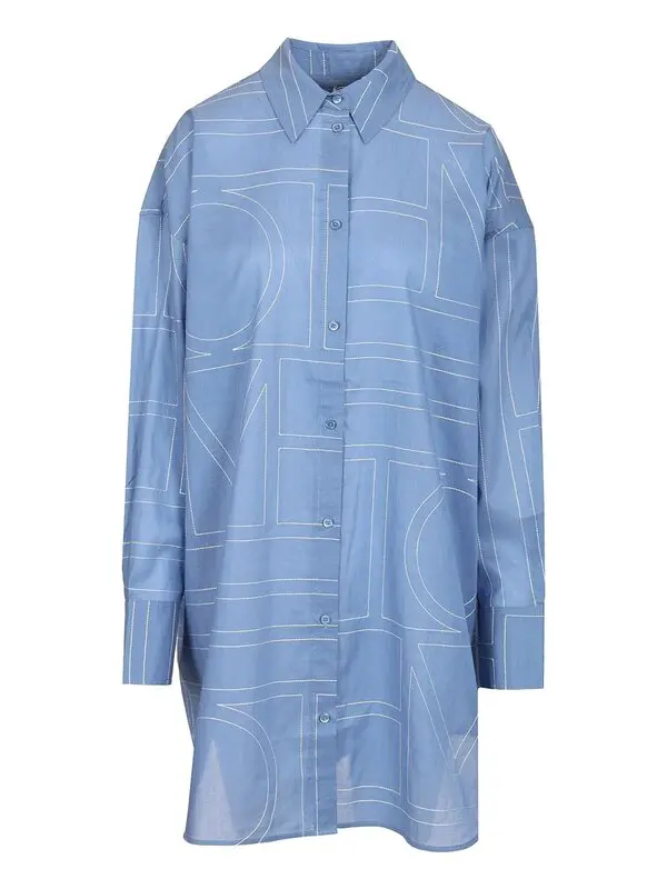 TOTEME Long Embroidered Shirt - Blue