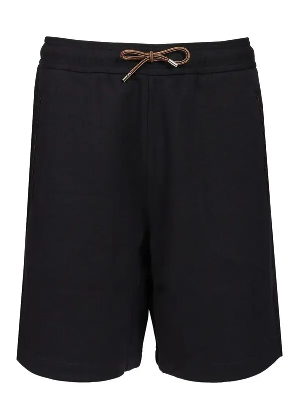 Fendi Cotton Shorts With Selleria Stitching - Blue