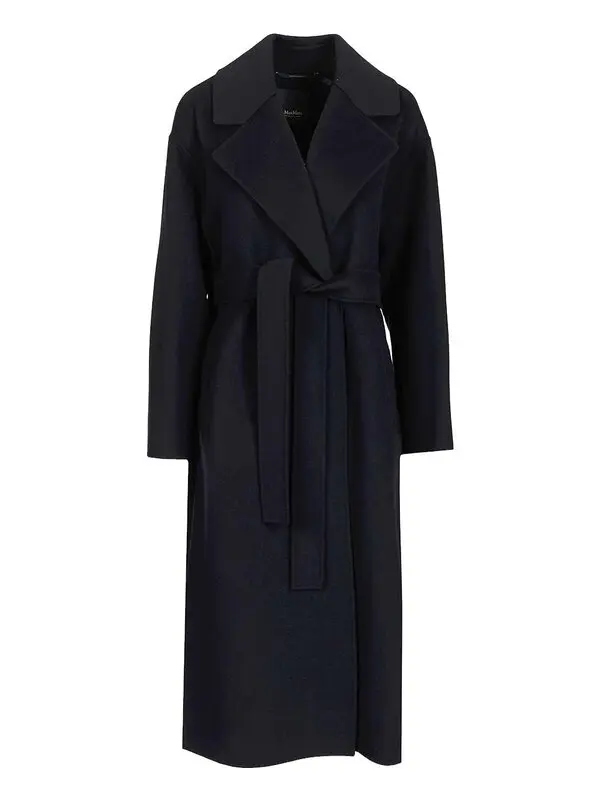 Max Mara Double-breasted Hand-sewn Wool Coat - Blue
