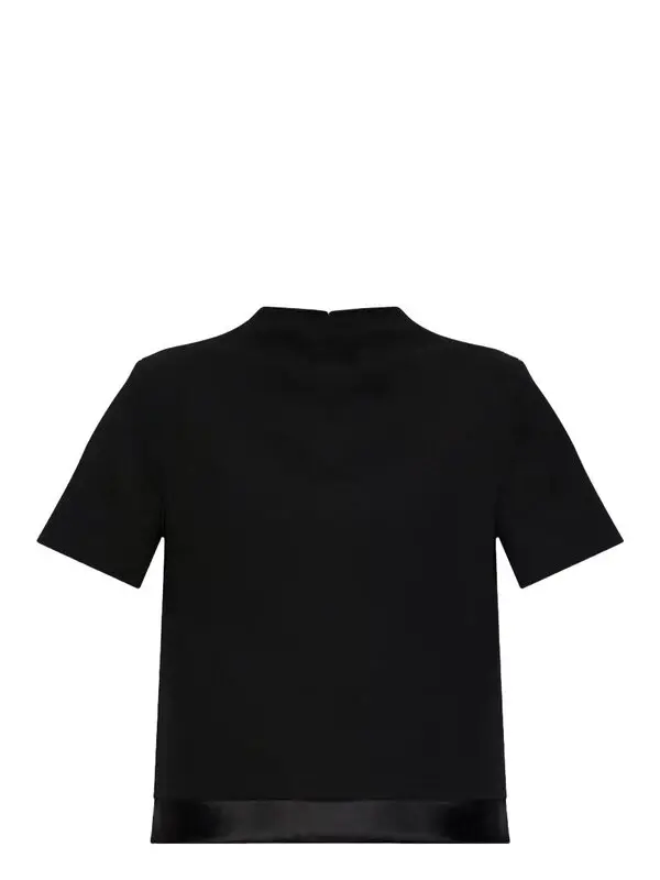 JIL SANDER Wool Top With Satin Trim - Black