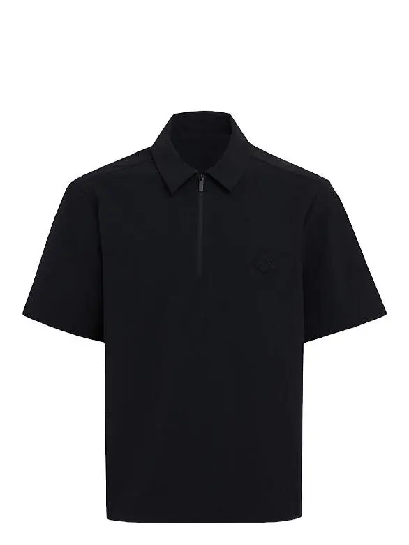 Moncler Half-zip Logo Nylon Shirt - Black