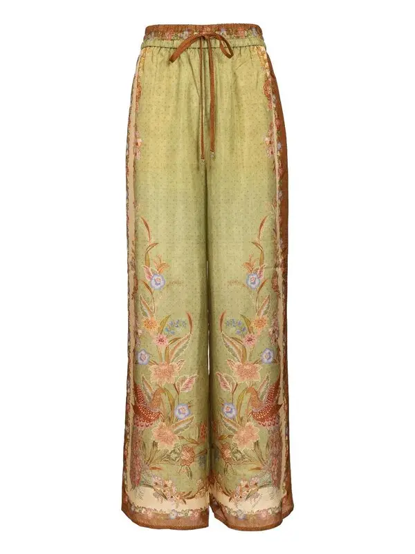 Zimmermann Indra Printed Silk Trousers - Multicolor